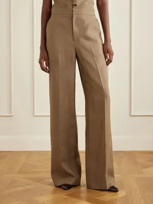 Ralph Lauren Dean Linen Wide-leg Pants