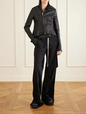 Rick Owens Naska Gary Distressed Waxed Denim Jacket