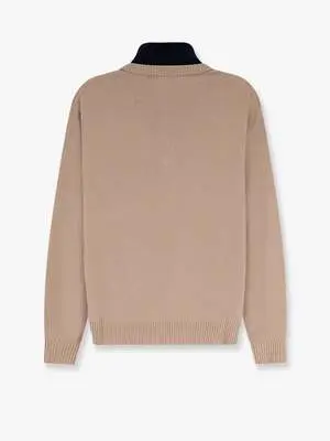 Miu Miu Cashmere Sweater With Logo Inlay