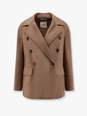 Max Mara Smmrita Virgin Wool Peacoat - Brown