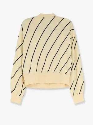 Versace Wool Blend Cardigan With Striped Detail