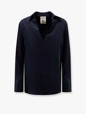 SEMICOUTURE Satin Shirt - Blue