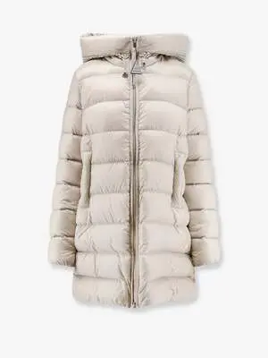 Moncler Long Hooded Down Jacket - Beige
