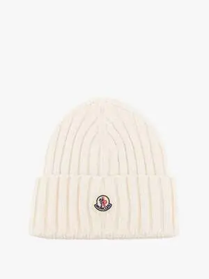 Moncler Ribbed Responsible Wool Hat - White