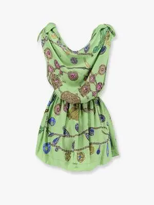 Versace Printed Silk Twill Mini Dress