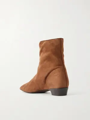 HERBERT LEVINE Suede Ankle Boots With Fold-down Shaft