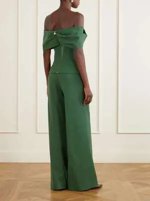 Carolina Herrera Off-the-shoulder Wool-blend Blouse