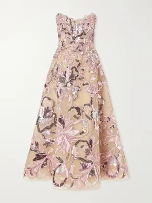 Elie Saab Sequin-embellished Tulle Gown - Pink