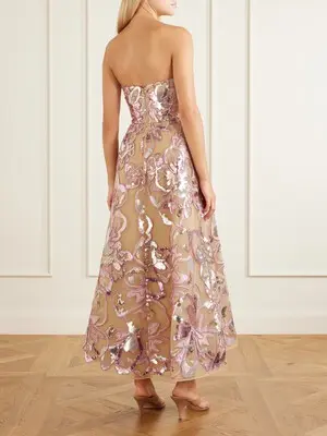 Elie Saab Embellished Floral Sweetheart Neckline Gown