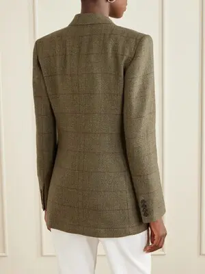 Ralph Lauren Ramona Double-breasted Windowpane Blazer