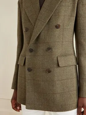Ralph Lauren Ramona Double-breasted Windowpane Blazer