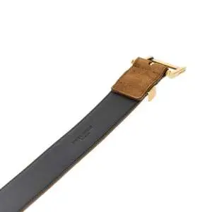 Saint Laurent Suede Leather Belt With Cassandre Logo