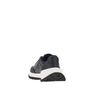 Emporio Armani Grained Leather Sneakers With Logo Detail