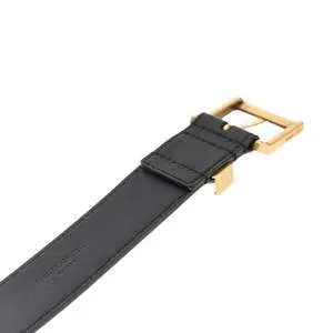 Saint Laurent Leather Belt With Cassandre Logo