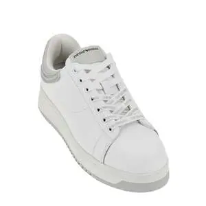 Emporio Armani Leather Sneakers With Embossed Eagle Logo