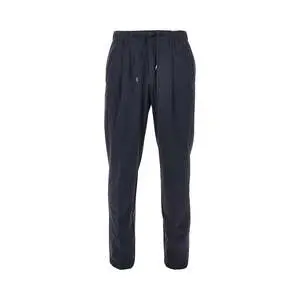 Herno Technical Poplin Pant With Drawtring - Blue