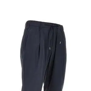 Herno Technical Poplin Pant With Drawtring - Blue