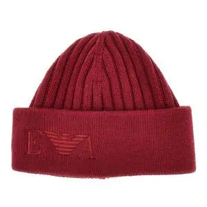 Emporio Armani Knitted Beanie Hat With Logo Embroidery