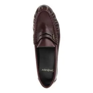 Saint Laurent Leather Loafers With Cassandre Logo