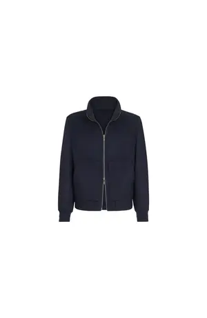 Brunello Cucinelli Hand-crafted Reversible Bomber Jacket In Prince Of Wales Flannel Double Cloth