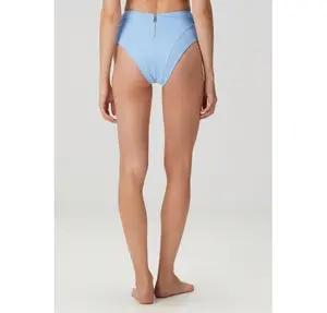 MOEVA Adva High Waist Bikini Bottom With Shell Gold Button Detail