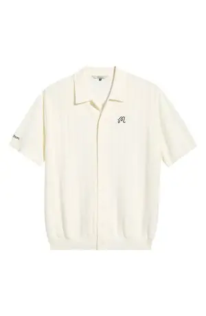 MALBON Crosscut Knit Polo - Ivory