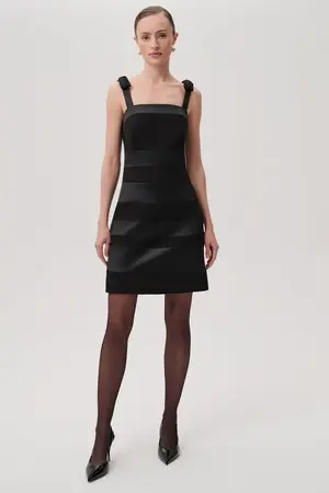 EXQUISE Ribbon Strap Mini Dress