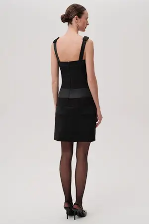 EXQUISE Ribbon Strap Mini Dress