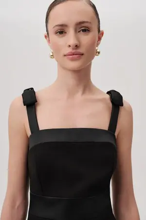 EXQUISE Ribbon Strap Mini Dress