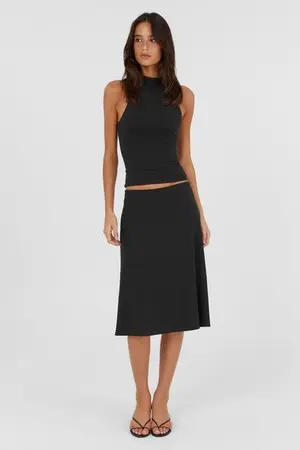 SASHA THERESE Adeline Midi Skirt - Black