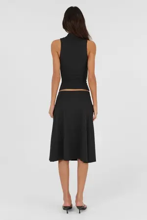 SASHA THERESE Adeline Midi Skirt - Black