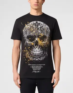Philipp Plein T-shirt Round Neck Ss Skull - Black