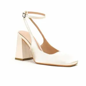 KNEETOES Madison Ivory Block Heels - Beige