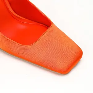 KNEETOES Madison Ivory Block Heels - Orange