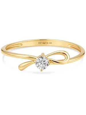 DEVATA 14k Love Knot Ring With Cubic Zirconia