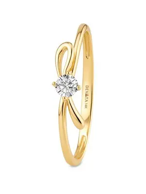 DEVATA 14k Love Knot Ring With Cubic Zirconia