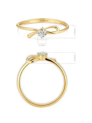 DEVATA 14k Love Knot Ring With Cubic Zirconia