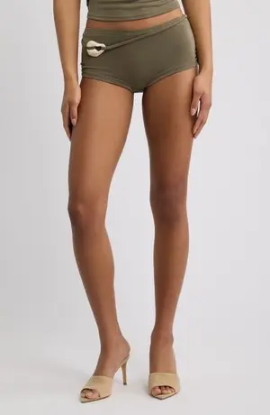 JADED LONDON Kireza Twist Mini Shorts - Khaki