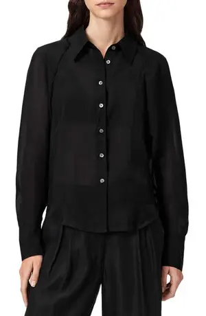 ALLSAINTS Cory Long Sleeve Shirt - Black