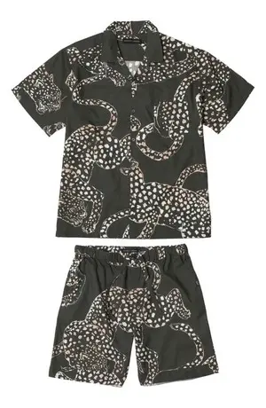 Desmond & Dempsey Cuban Print Cotton Short Pajamas