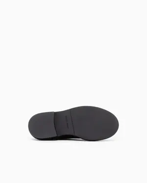Giorgio Armani Suede Monk Strap Slippers With Leather Lining And Rubber Sole