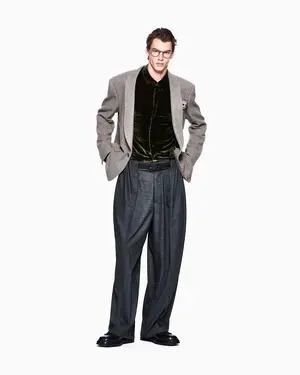 Giorgio Armani Blazer Heritage Oversized Cashmere Wool Micro Jacquard Knit