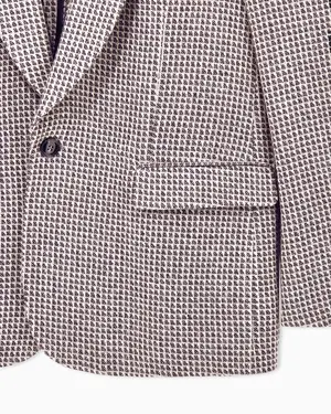 Giorgio Armani Blazer Heritage Oversized Cashmere Wool Micro Jacquard Knit