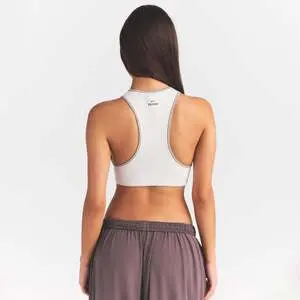 SKIMS Racer Front Bra | White | | Nike Ribbed Seamless