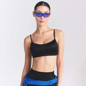 SKIMS Scoop Cami Top Bra | Black | Small | Nike Satin Shine