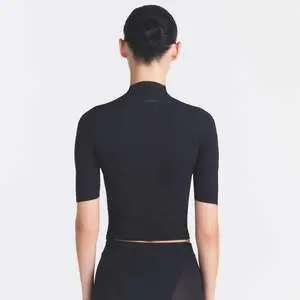 SKIMS Mock Neck Short Sleeve T-shirt - Obsidian