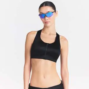 SKIMS Racerback Zip Front Bra | Black | | Nike Satin Shine - Obsidian