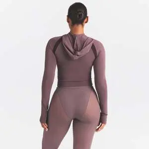SKIMS Shrunken Zip Hoodie | Deep Neutral | | Nike Stretch Knit