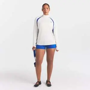 SKIMS Long Sleeve Half Zip | Blue | | Nike Stretch Knit