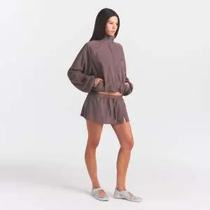 SKIMS Oversized Track Jacket In Stretch Nylon